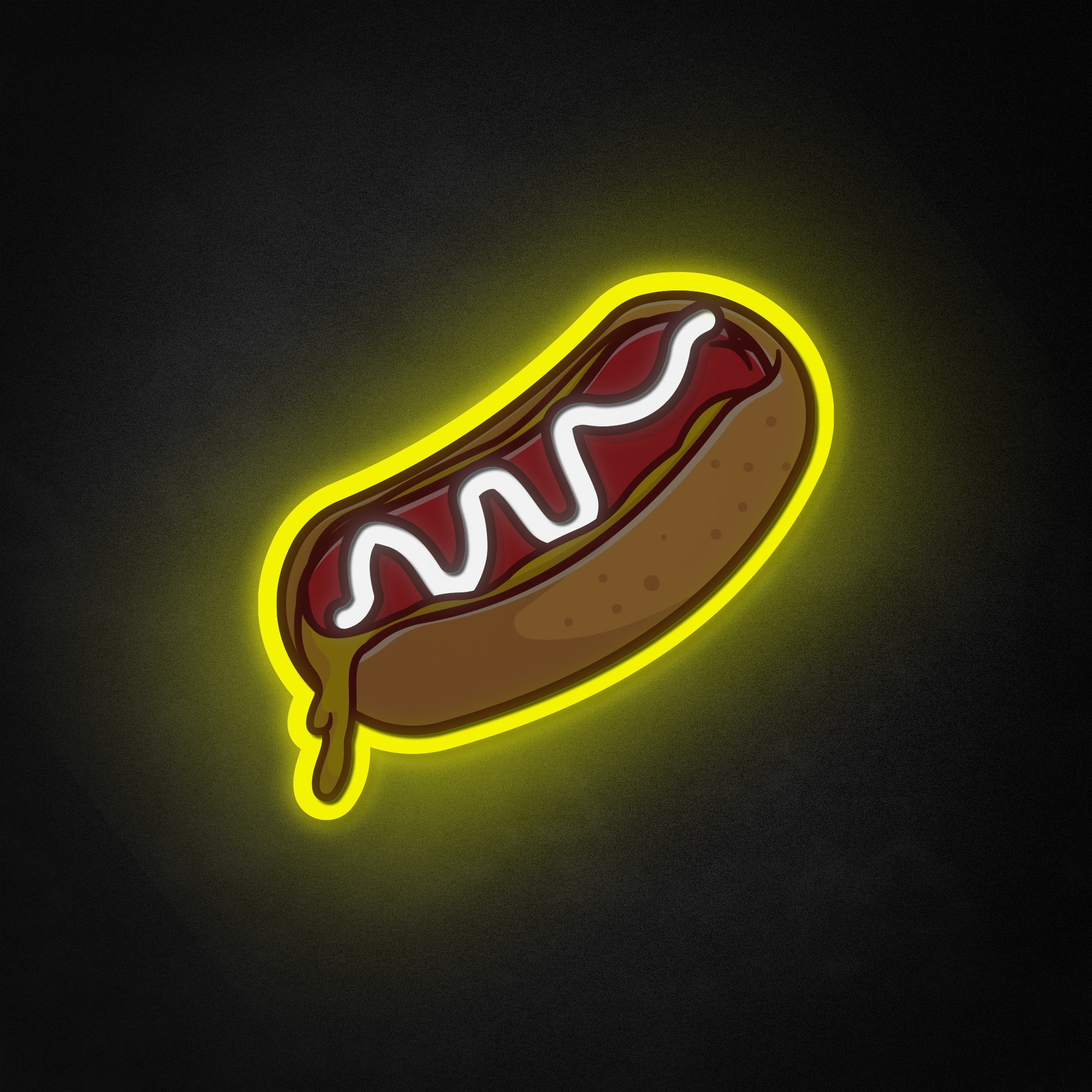 Hot Dog, Cibo Fuso Neon Like, Hot dog Insegna al neon, Hot dog Luce a ...